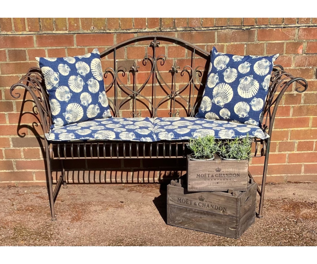 Rustic Black Ornate Bench - Nordic Style London