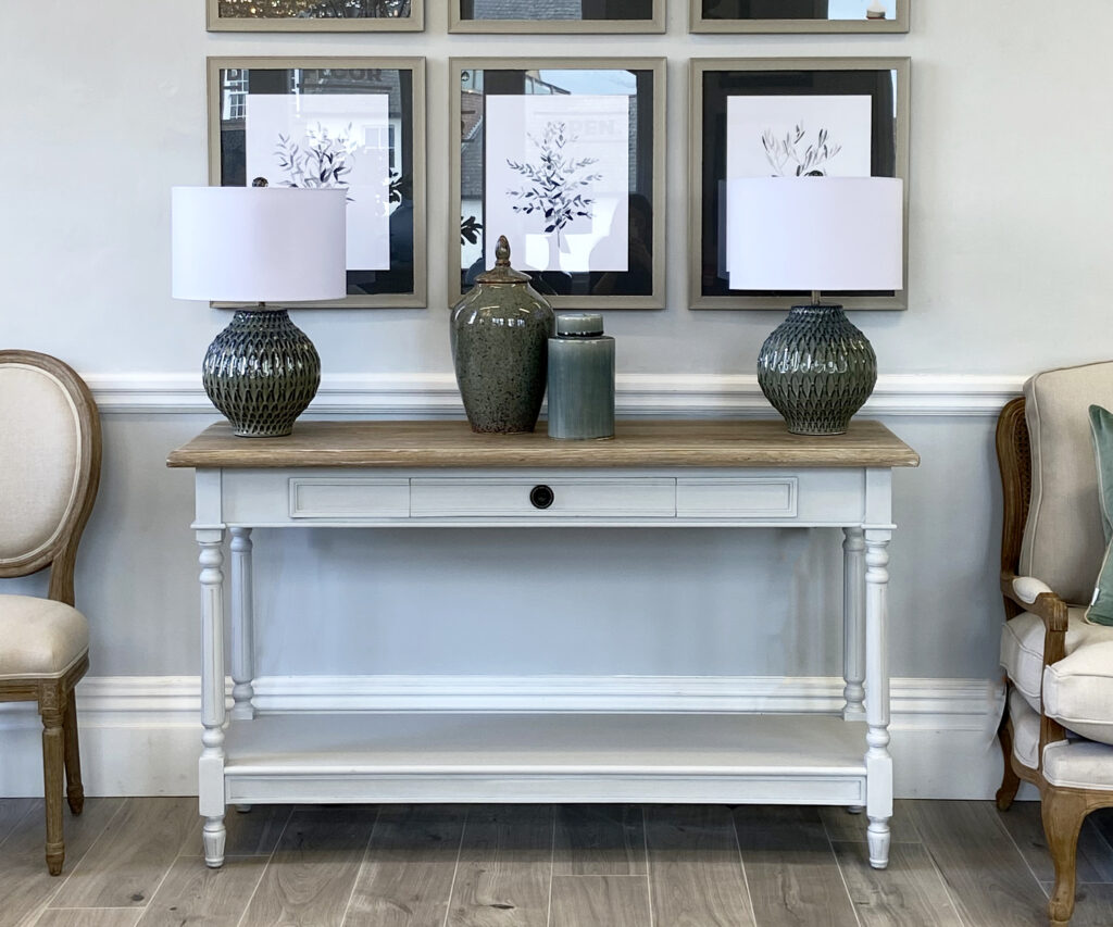 Halland Console Table with Oak Top, 150cm - Nordic Style London