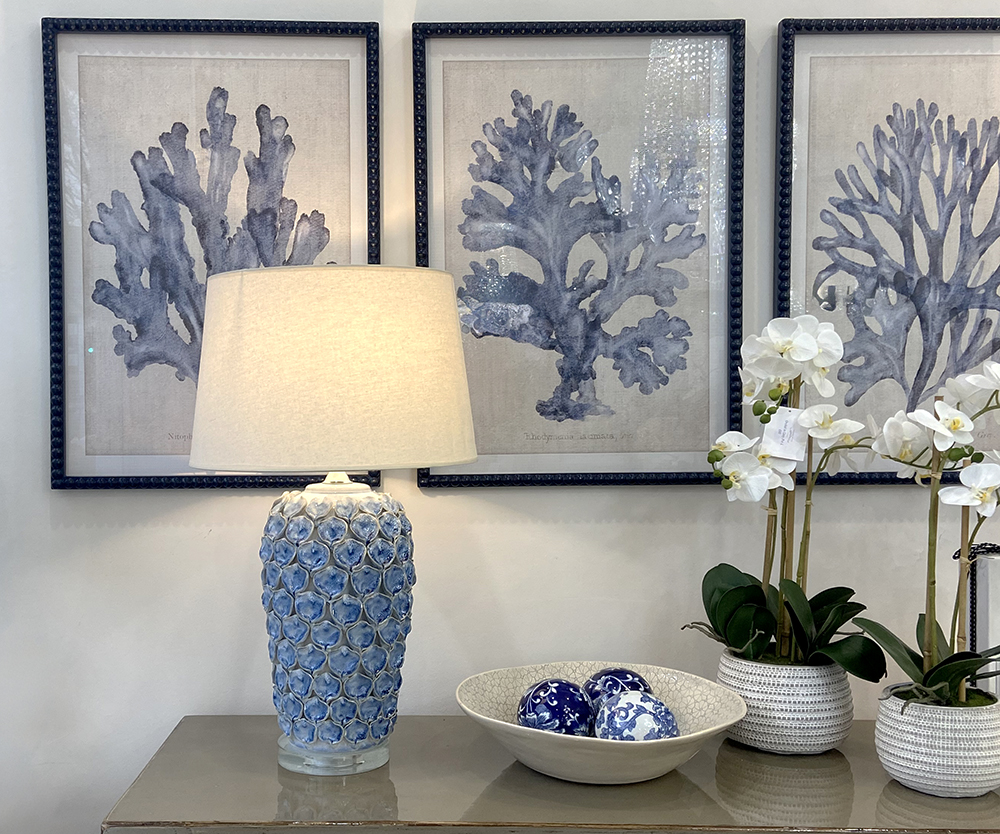 Flora Lamp & Shade in Forever Blue - Nordic Style London