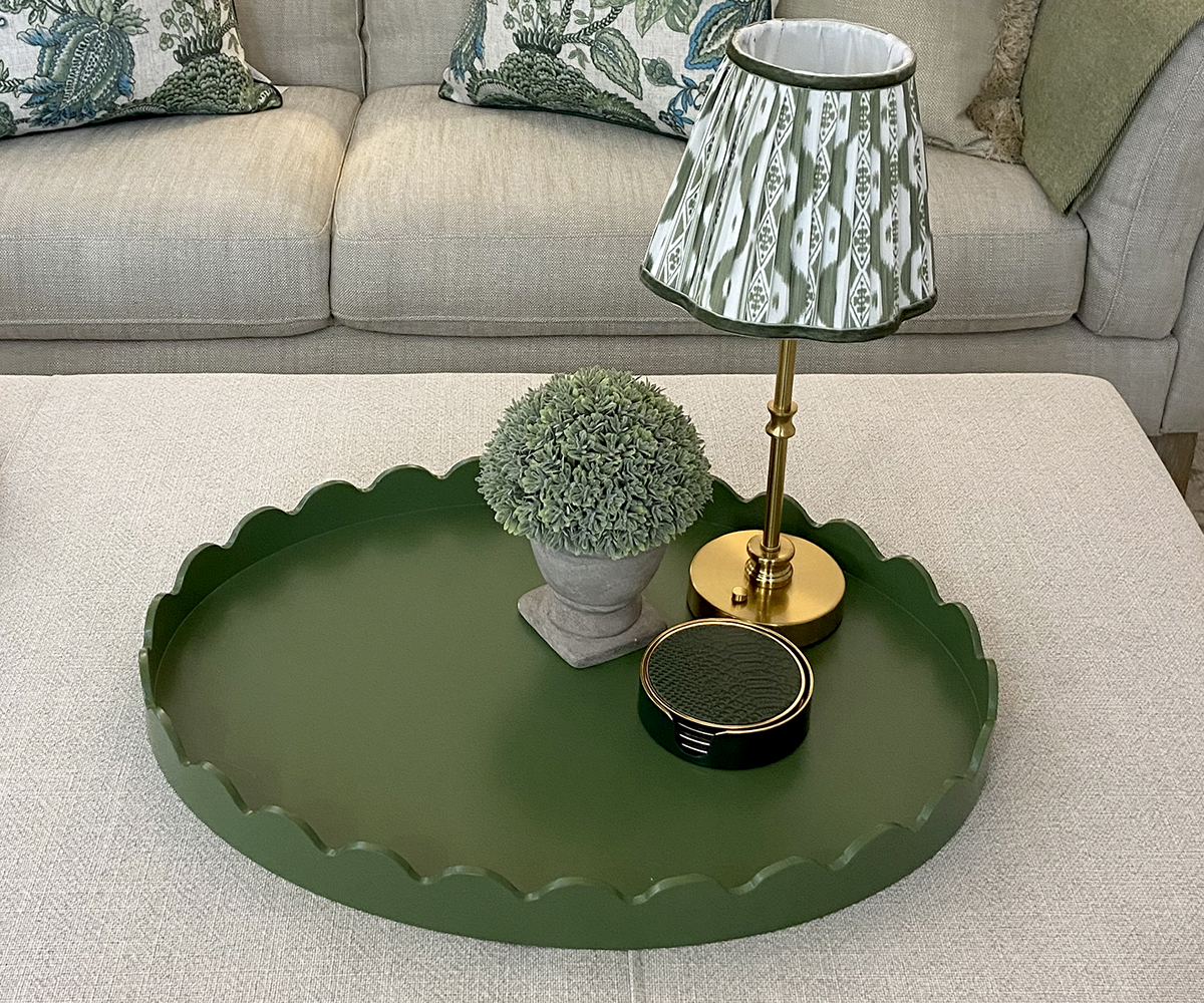 Oval Wave Tray in Olive Green - Nordic Style London
